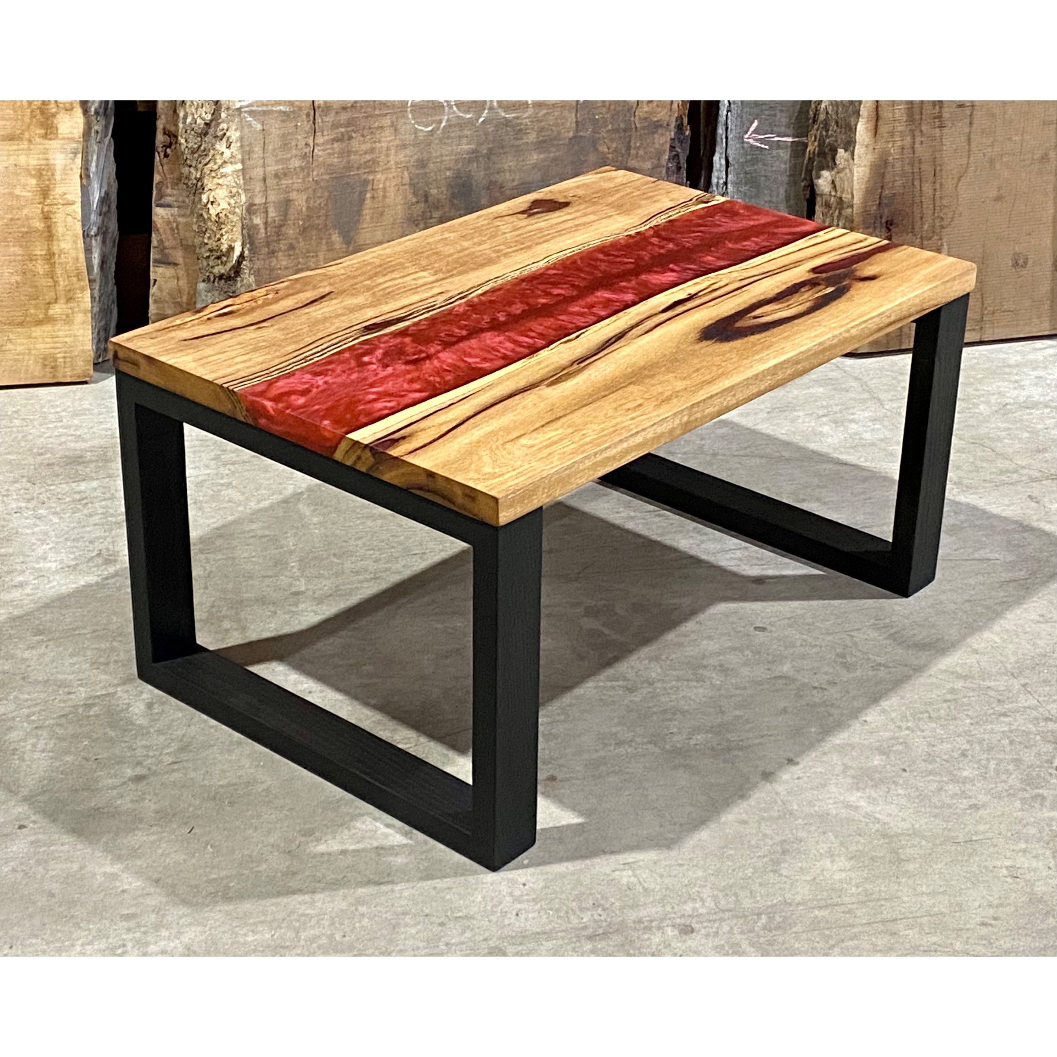 Marri Coffee Table with a striking Red Russet resin river | SaltyDuck ...