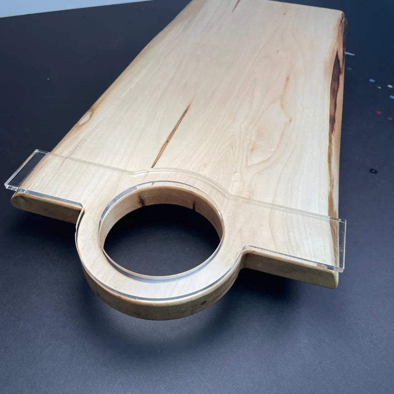 Round Charcuterie Board Handle | SaltyDuck Woodworking